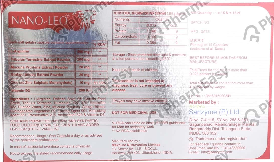 Buy NANO LEO CAPSULE 15'S Online & Get Upto 60% OFF at PharmEasy