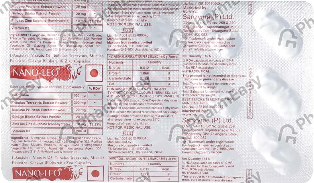 Buy NANO LEO CAPSULE 15'S Online & Get Upto 60% OFF at PharmEasy