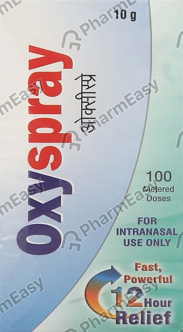 Oxyspray 0.5 MG Nasal Spray (10): Uses, Side Effects, Price & Dosage ...
