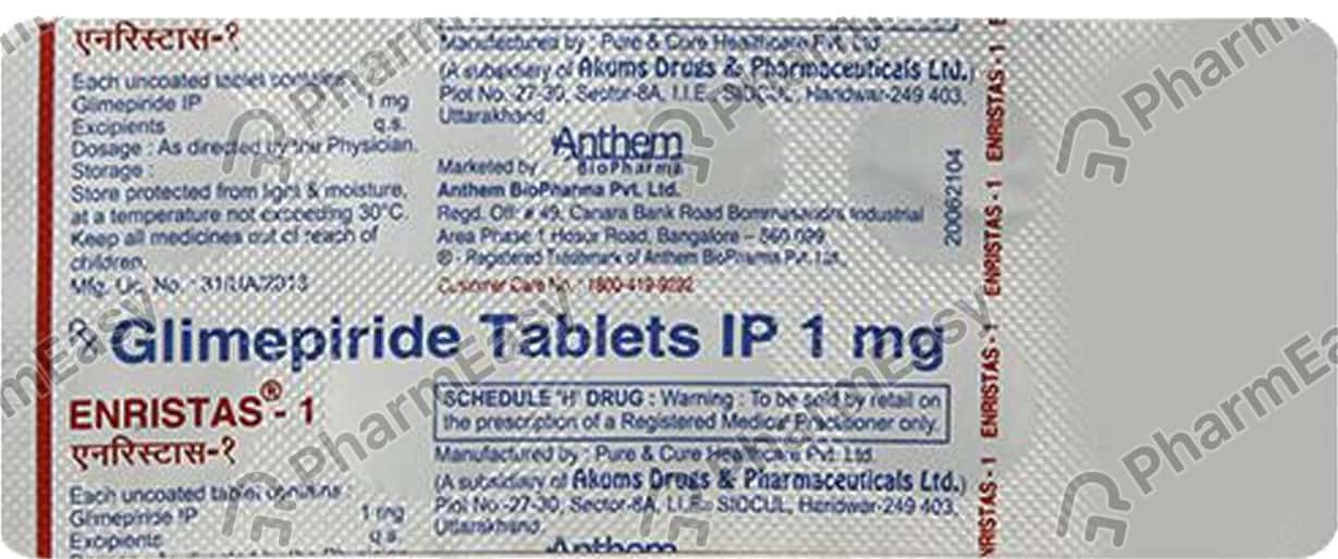 Enristas 1 MG Tablet (10): Uses, Side Effects, Price & Dosage | PharmEasy