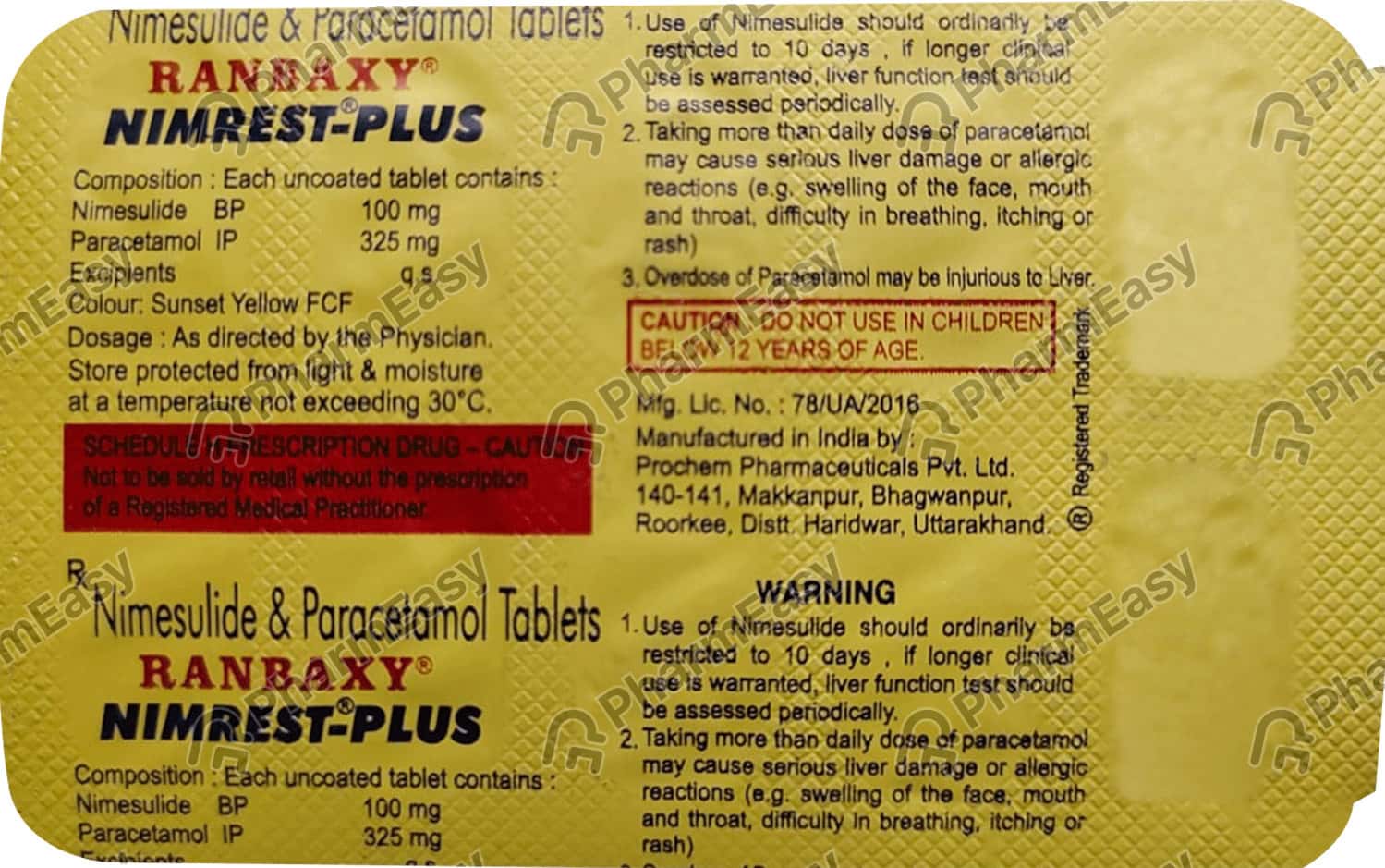 Nimica Plus Strip Of 10 Tablets: Uses, Side Effects, Price & Dosage ...