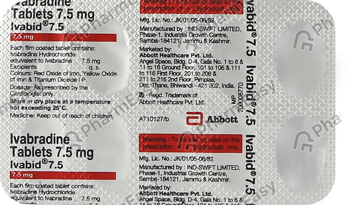 Ivabid 7.5 MG Tablet (10): Uses, Side Effects, Price & Dosage | PharmEasy