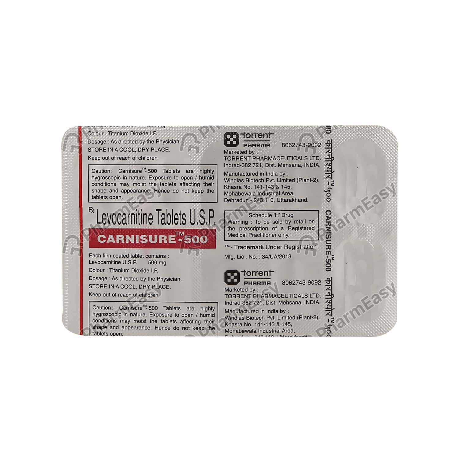 Buy Carnisure 500 MG Tablet (10) Online at Flat 18% OFF* | PharmEasy