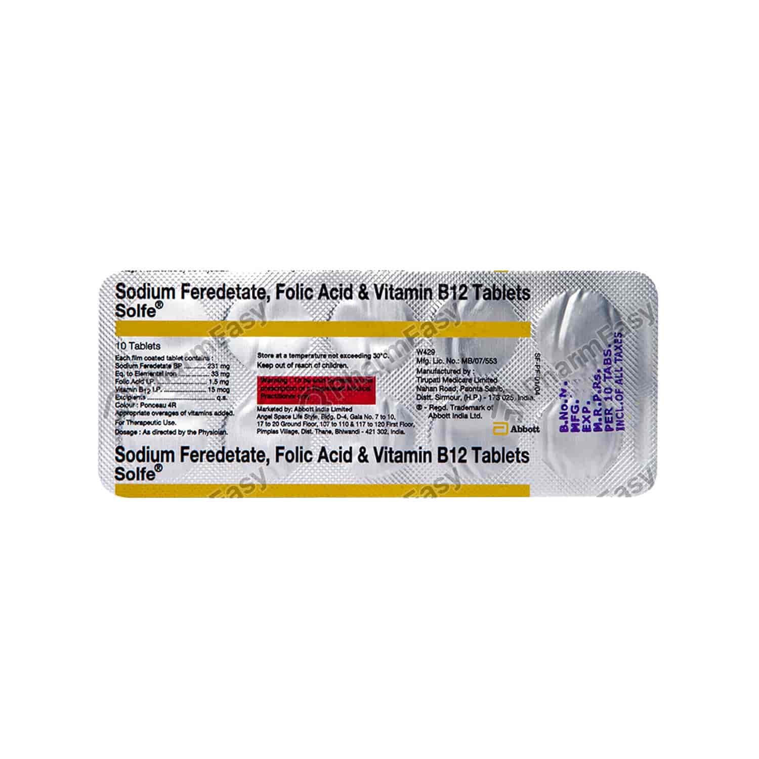 Buy Solfe Strip Of 10 Tablets Online at Flat 18% OFF* | PharmEasy