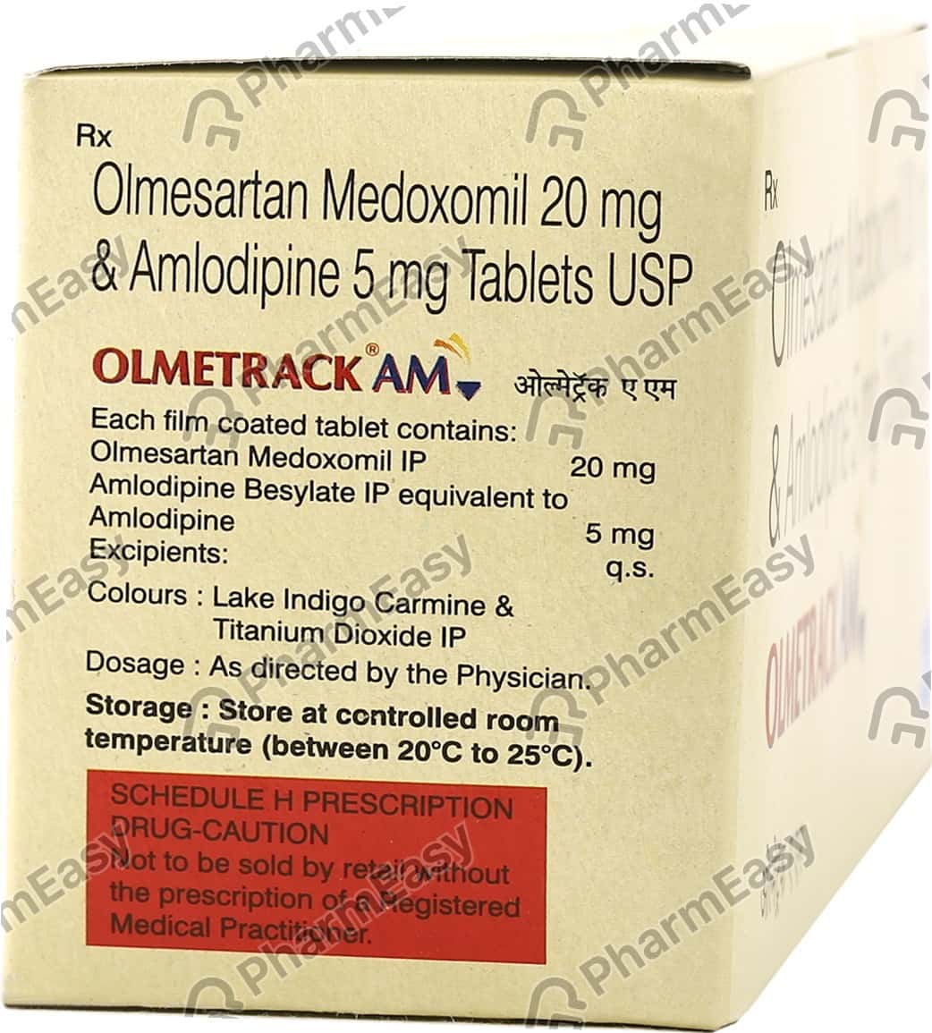 Olmetrack Am Strip Of 10 Tablets: Uses, Side Effects, Price & Dosage ...