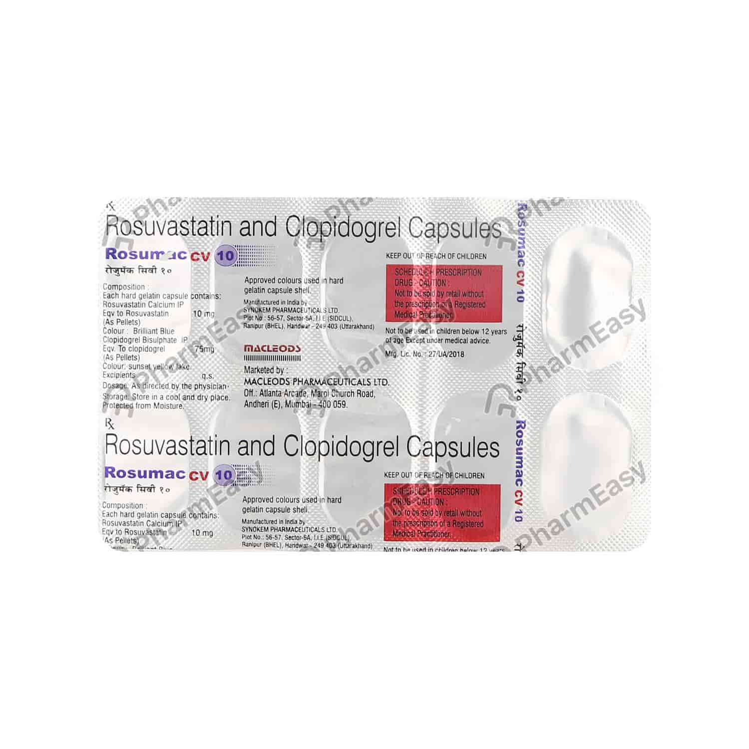 Buy Rosumac Cv 10mg Strip Of 10 Capsules Online at Flat 18% OFF ...