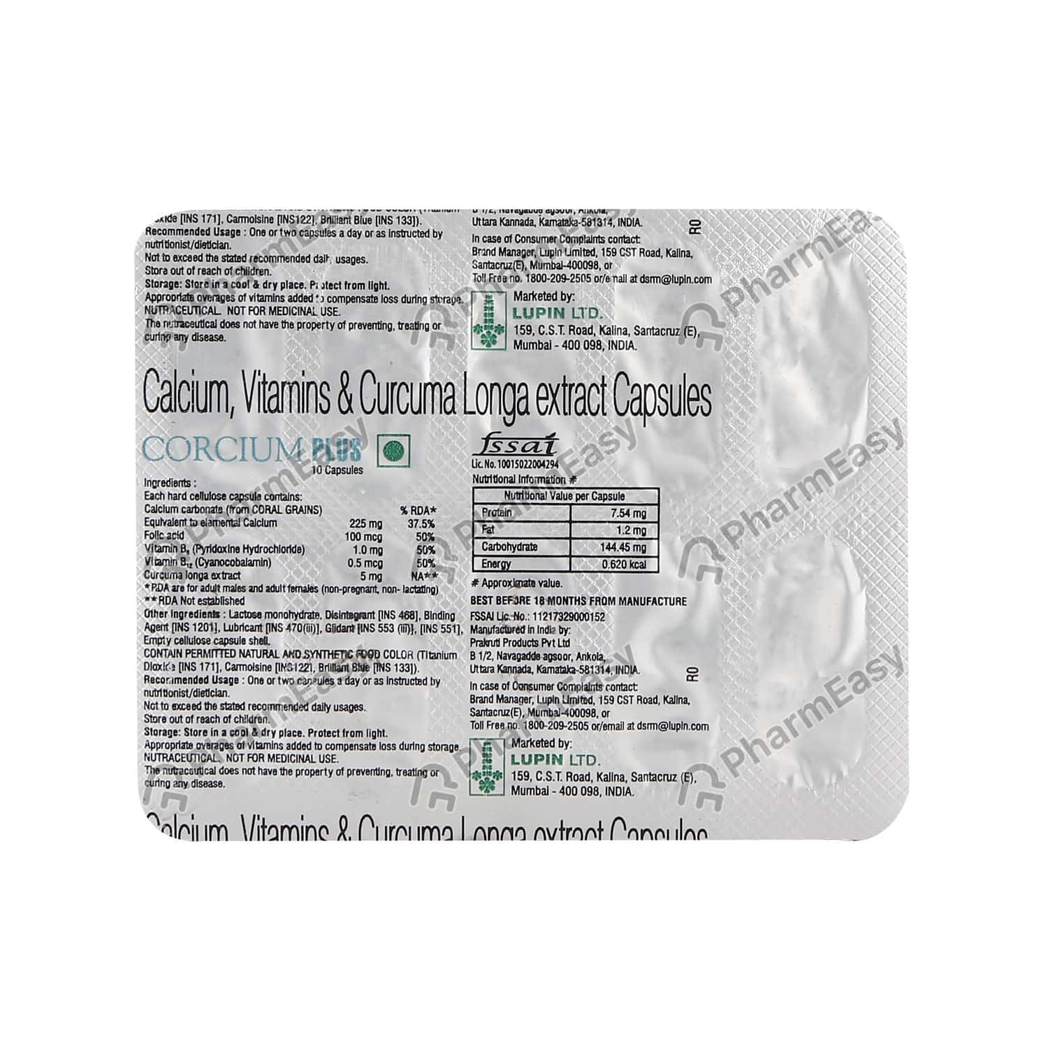 Buy Corcium Plus Capsule Online at Flat 18% OFF* | PharmEasy