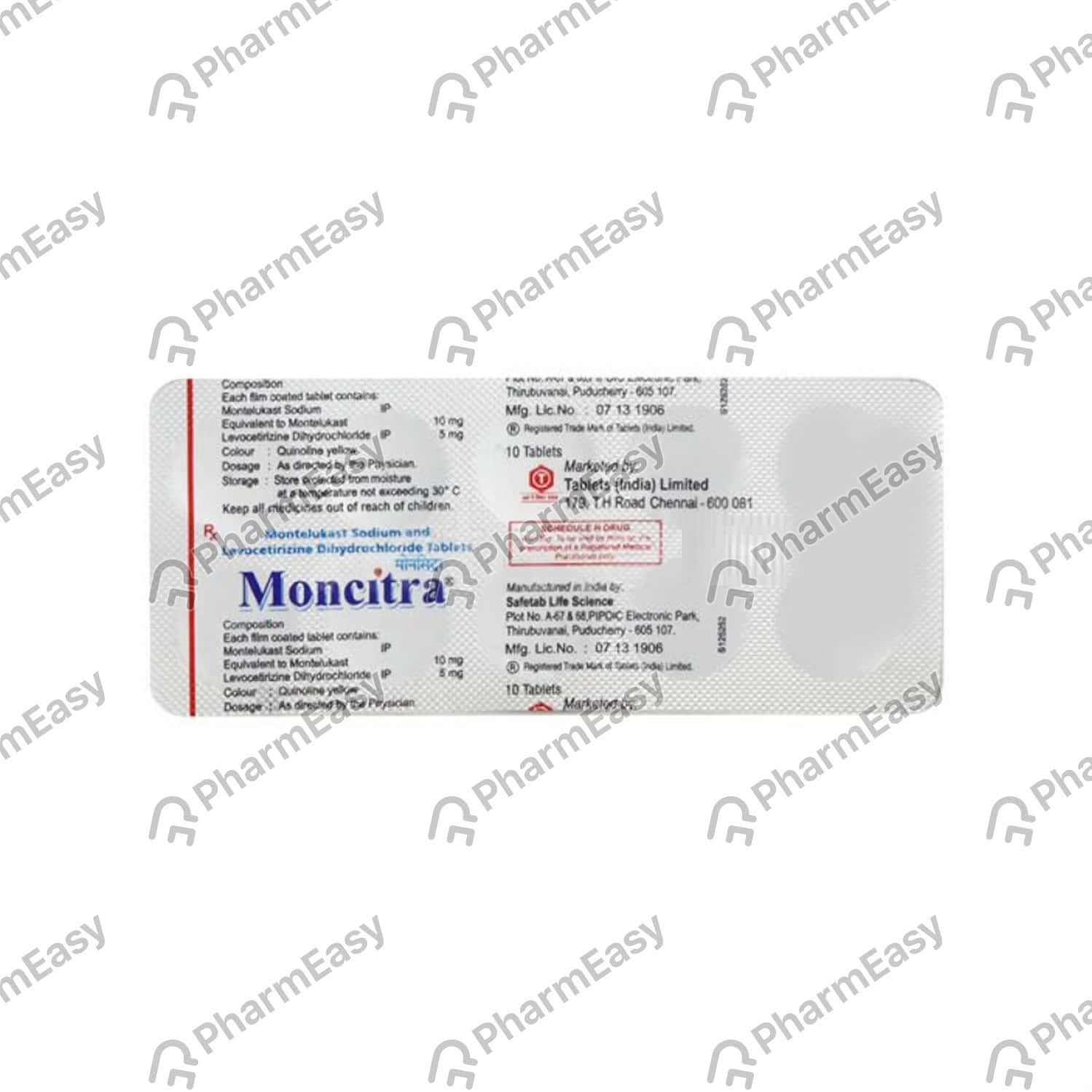 Moncitra Strip Of 10 Tablets: Uses, Side Effects, Price & Dosage ...
