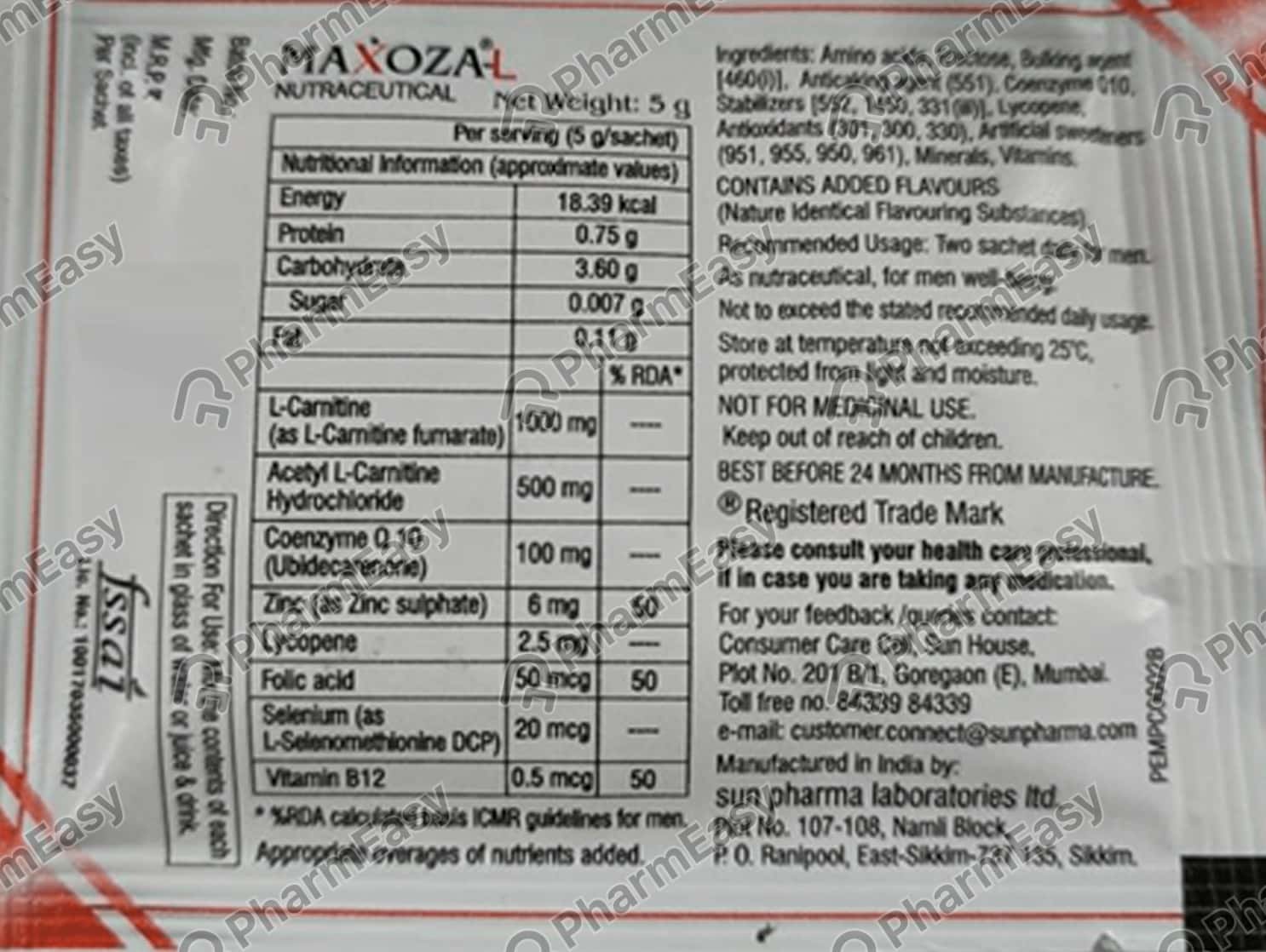 Buy Maxoza L Sachet Of 5gm Powder (Green) Online at Flat 15% OFF ...