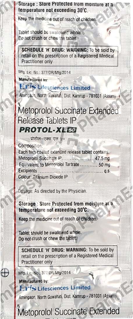 Protol Xl Er 47.5 MG Tablet (10): Uses, Side Effects, Price & Dosage ...