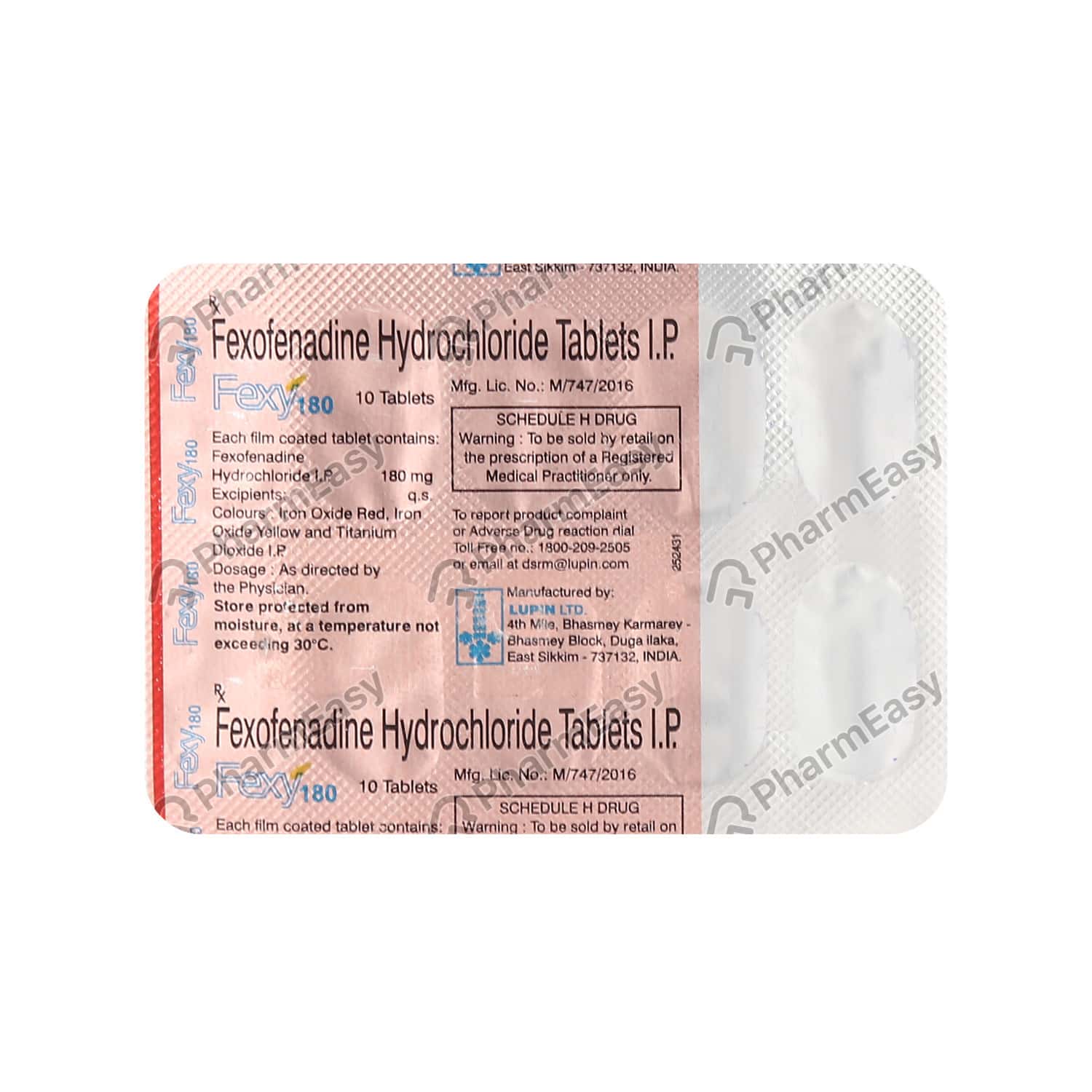 Fexy 180 MG Tablet (10) - Uses, Side Effects, Dosage, Composition ...