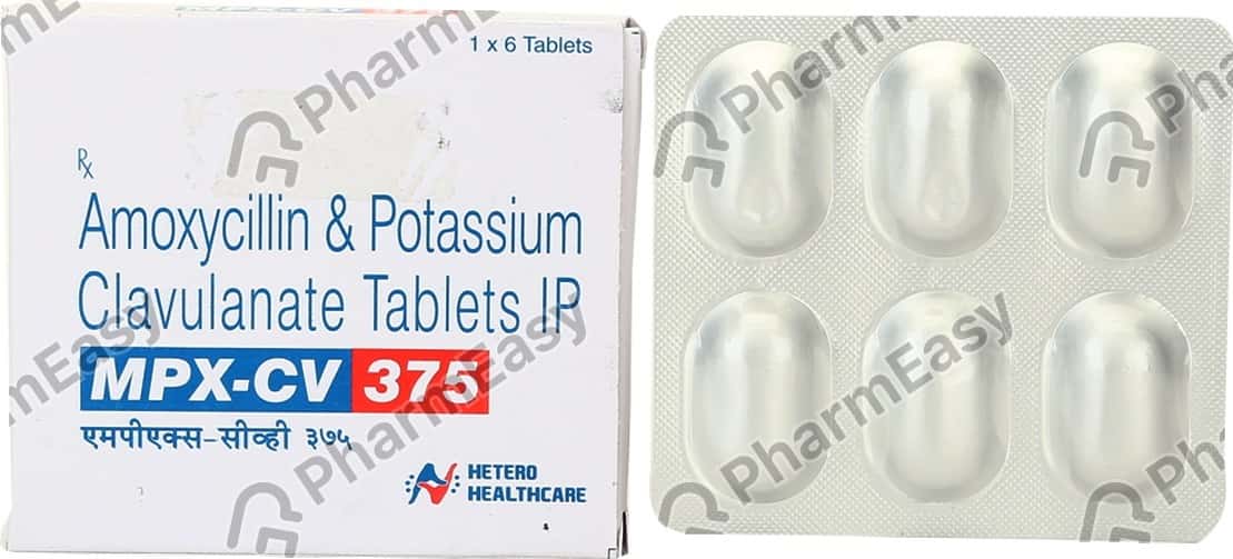 Mpx Cv 375mg Strip Of 6 Tablets: Uses, Side Effects, Price & Dosage ...