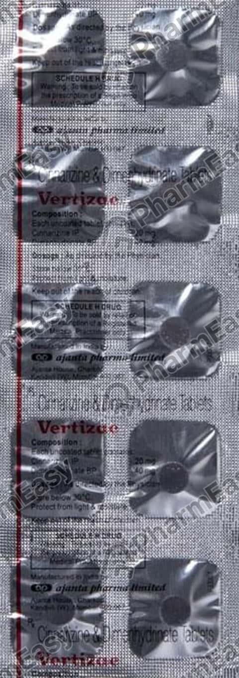 Vertizac Tablets: Uses, Side Effects, Price & Dosage | PharmEasy