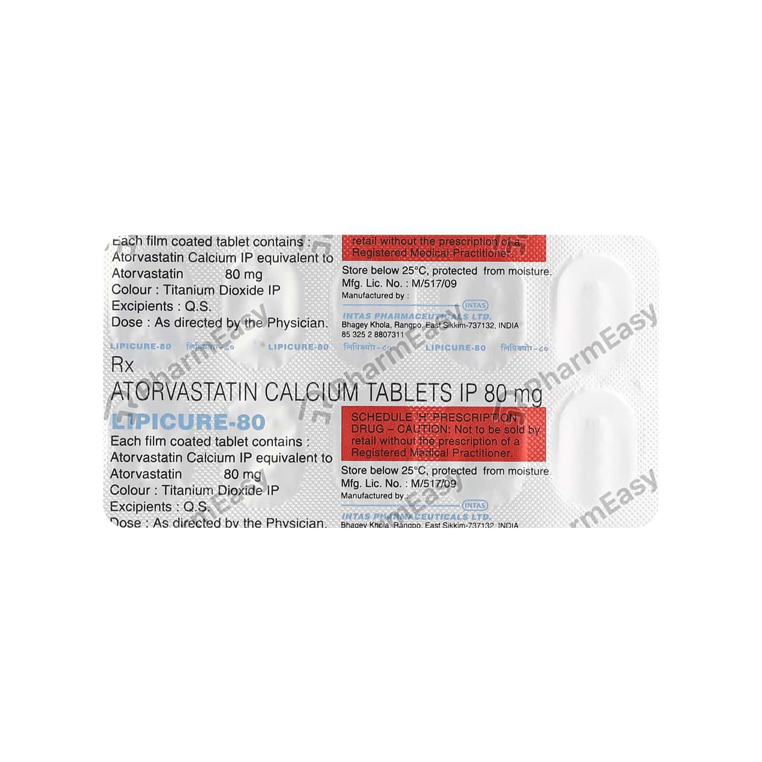 Lipicure 80 MG Tablet (10) - Uses, Side Effects, Dosage, Composition ...