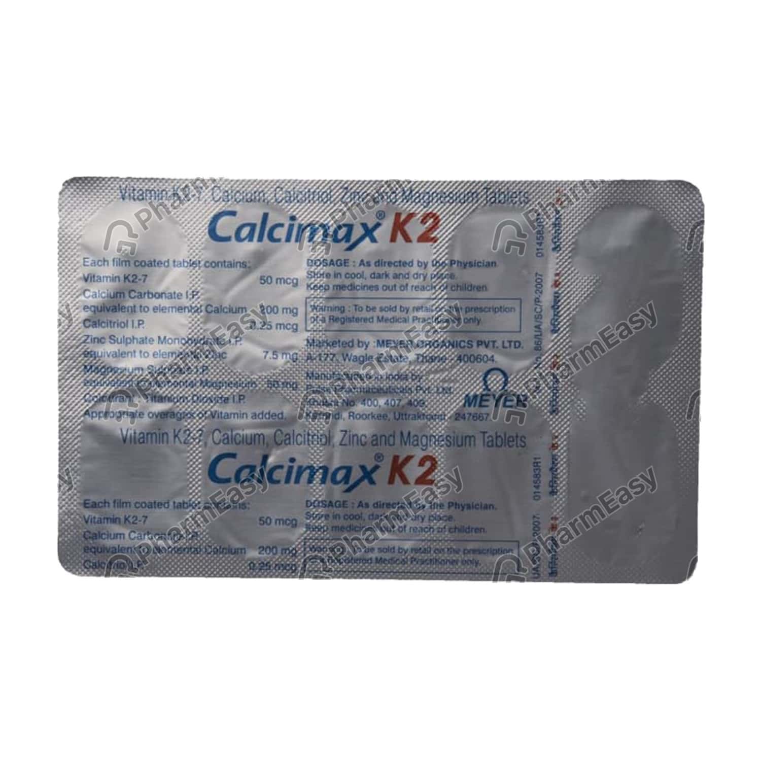 Buy CALCIMAX K2 STRIP OF 10 TABLETS Online & Get Upto 60% OFF at PharmEasy