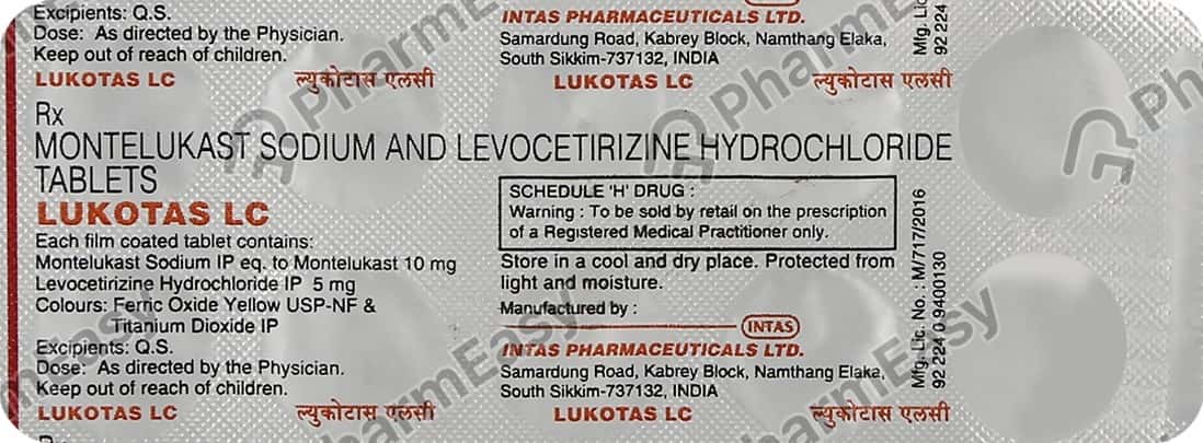 Lukotas Lc Strip Of 10 Tablets: Uses, Side Effects, Price & Dosage ...