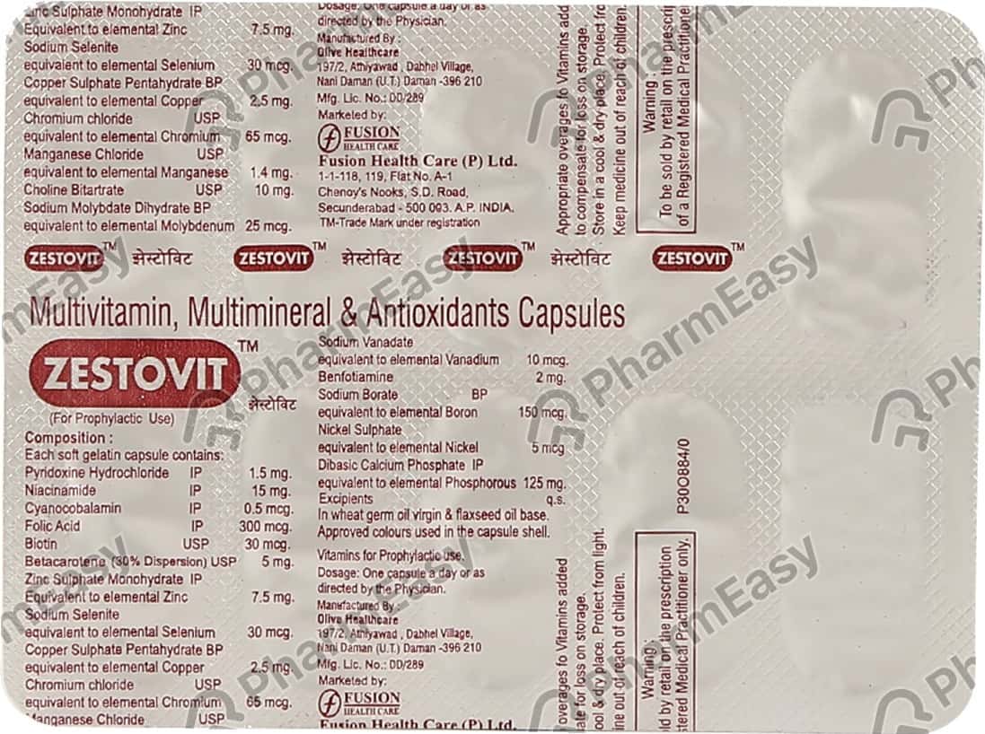 Buy Zestovit Strip Of 10 Capsules Online at Flat 15% OFF | PharmEasy