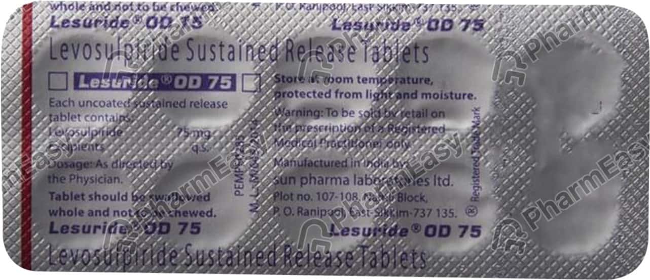 Lesuride Od 75 MG Tablet (10): Uses, Side Effects, Price & Dosage | PharmEasy