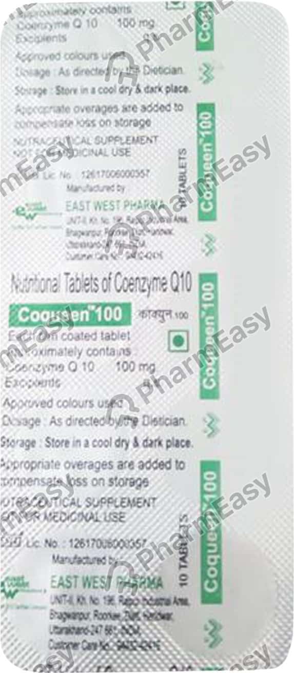 Coqueen 100 MG Tablet (10): Uses, Side Effects, Price & Dosage | PharmEasy