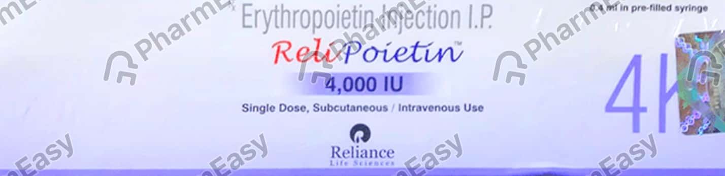 Relipoietin 4000 IU Injection (0.4): Uses, Side Effects, Price & Dosage ...
