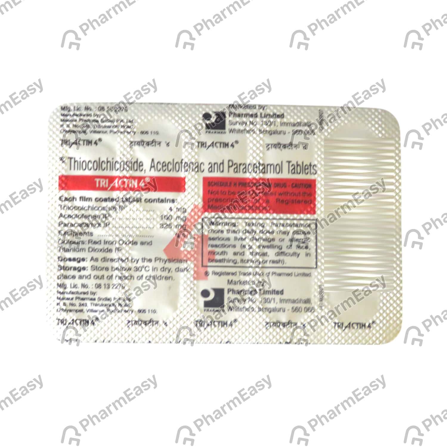 Triactin 4mg Strip Of 10 Tablets: Uses, Side Effects, Price & Dosage ...