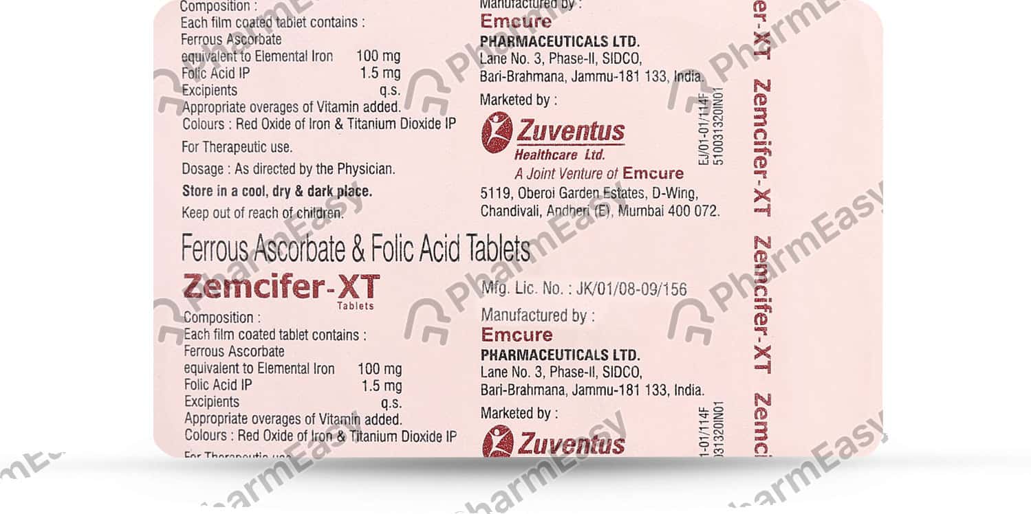 Zemcifer Xt Strip Of 10 Tablets: Uses, Side Effects, Price & Dosage ...