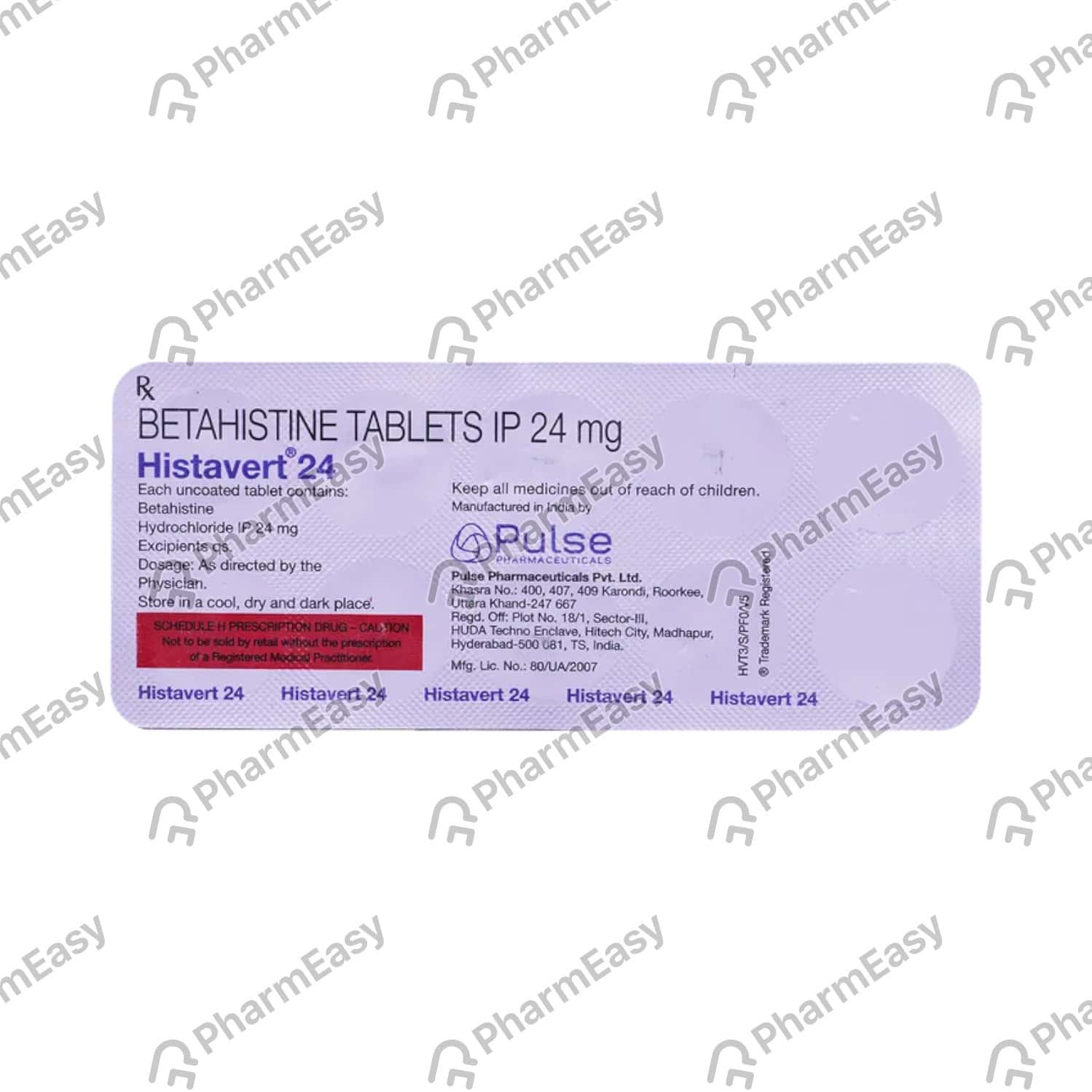 Histavert 24 MG Tablet (15): Uses, Side Effects, Price & Dosage | PharmEasy