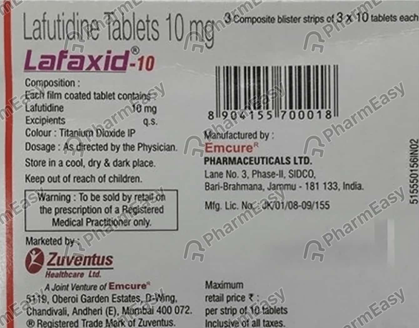 Buy Lafaxid 10 MG Tablet (10) Online at Flat 15% OFF | PharmEasy