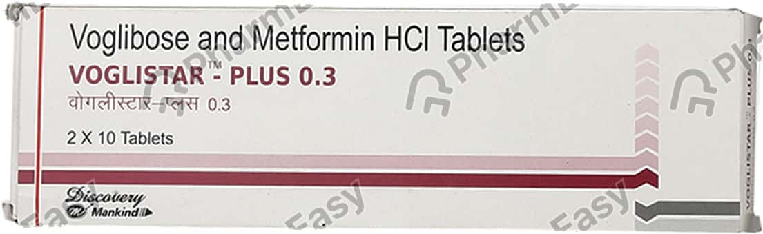 Voglistar Plus 0.3mg Strip Of 10 Tablets: Uses, Side Effects, Price & Dosage | PharmEasy