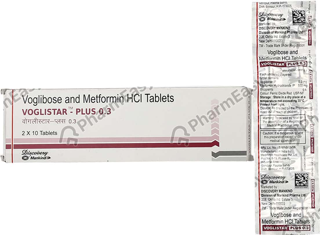 Voglistar Plus 0.3mg Strip Of 10 Tablets: Uses, Side Effects, Price ...