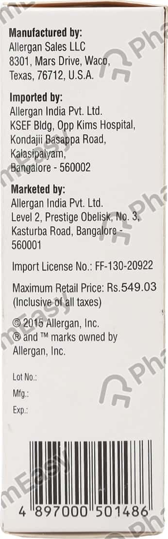 Acuvail 0.45 % Eye Drop (0.4): Uses, Side Effects, Price & Dosage ...