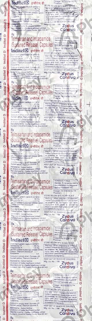 Buy Inditel D 40/1.5mg Strip Of 10 Capsules Online at Flat 15% OFF ...