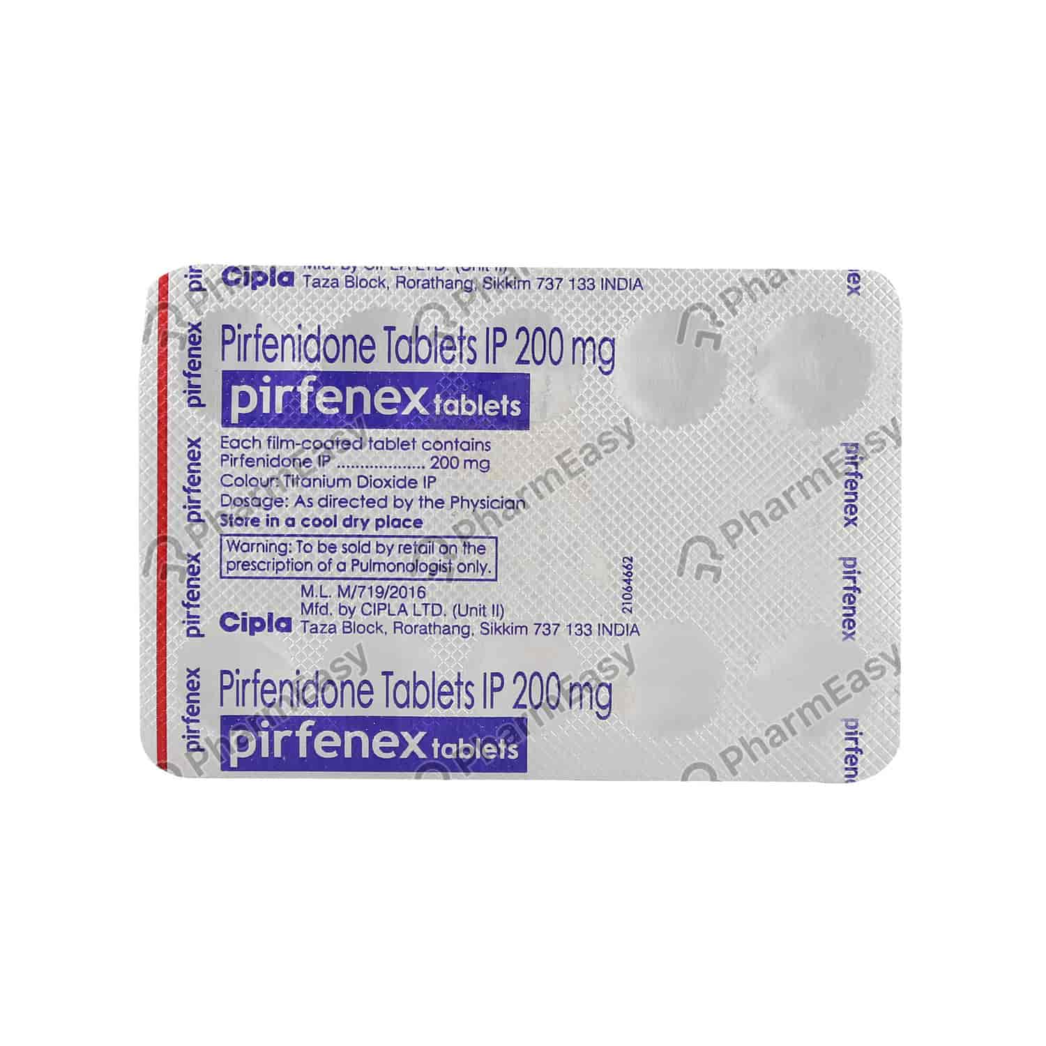 Buy Pirfenex 200mg Strip Of 10 Tablets Online at Flat 18% OFF* | PharmEasy
