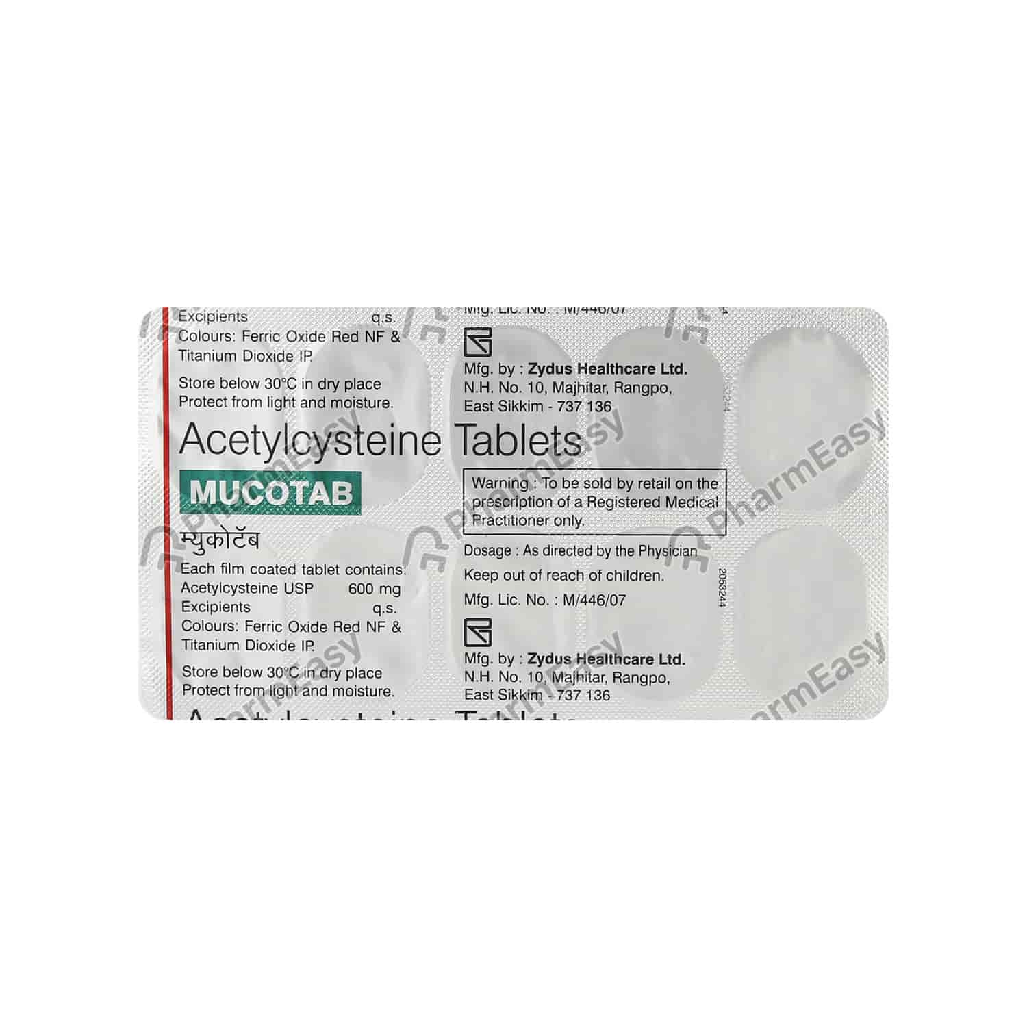 Buy Mucotab 600mg Tab Online at flat 15% off | PharmEasy