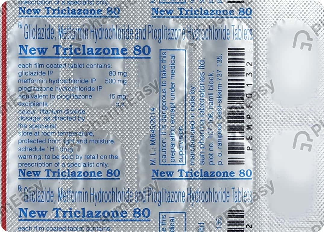 New Triclazone 80mg Strip Of 10 Tablets: Uses, Side Effects, Price ...