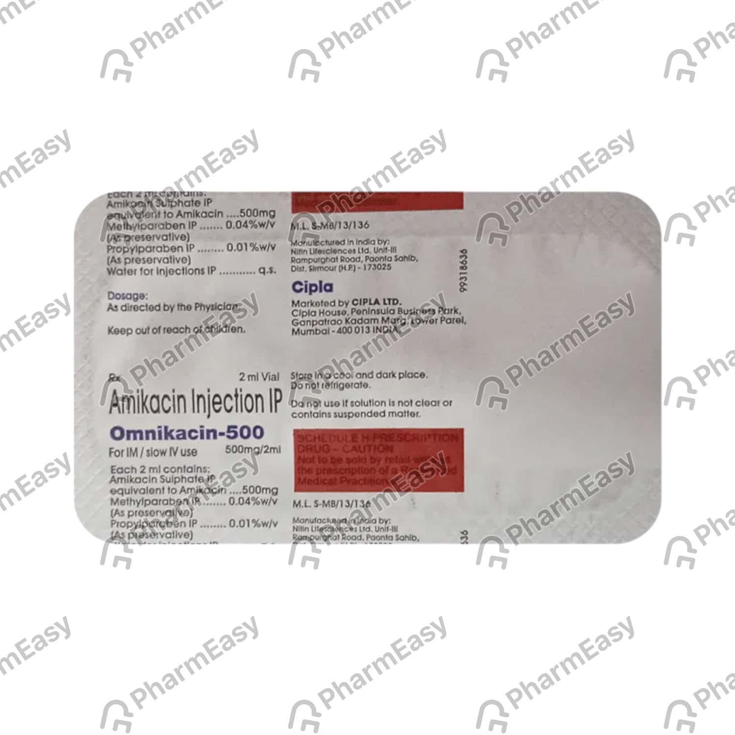 Omnikacin 250 MG/ML Injection (2): Uses, Side Effects, Price & Dosage ...