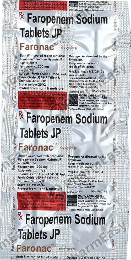 Faronac 200 MG Tablet (6): Uses, Side Effects, Price & Dosage | PharmEasy