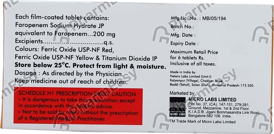 Faronac 200 MG Tablet (6): Uses, Side Effects, Price & Dosage | PharmEasy