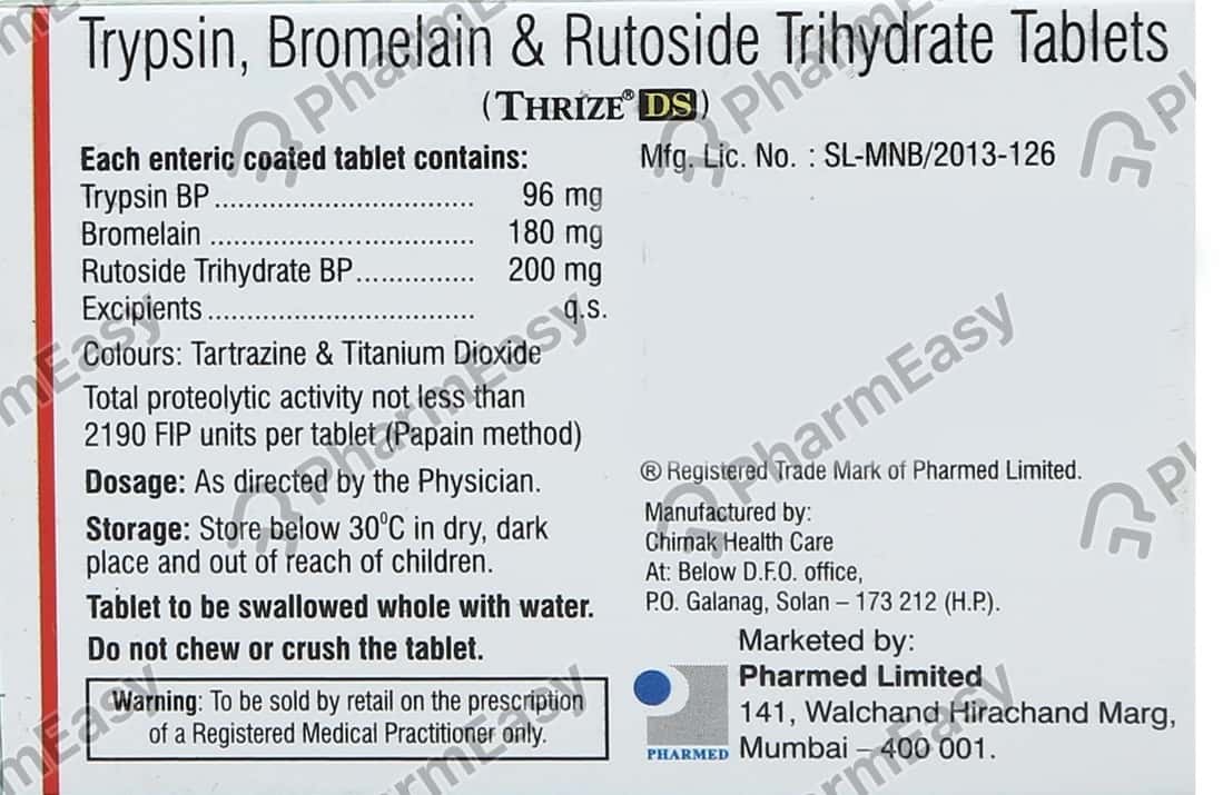 Thrize Ds Strip Of 10 Tablets: Uses, Side Effects, Price & Dosage ...