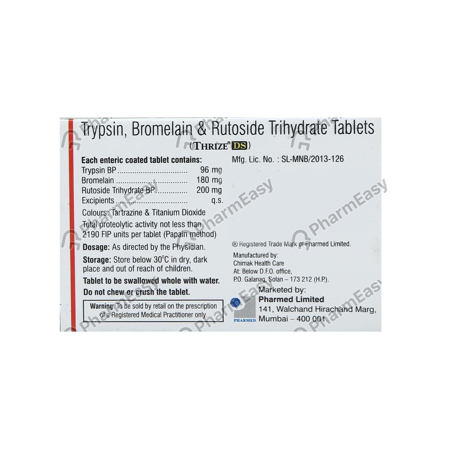 Thrize Ds Tablet - Uses, Side Effects, Dosage, Composition & Price ...