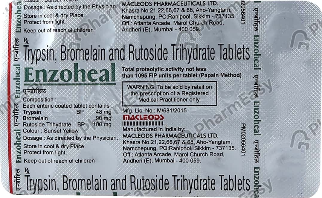 Enzoheal Strip Of 10 Tablets: Uses, Side Effects, Price & Dosage ...