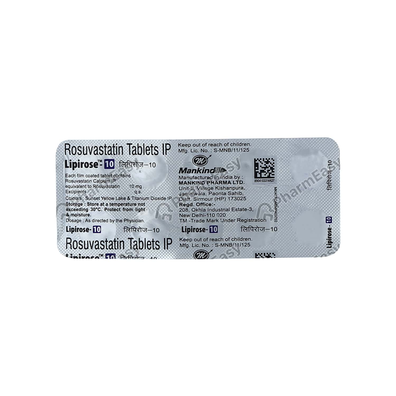 Lipirose 10 MG Tablet (10) - Uses, Side Effects, Dosage, Composition ...