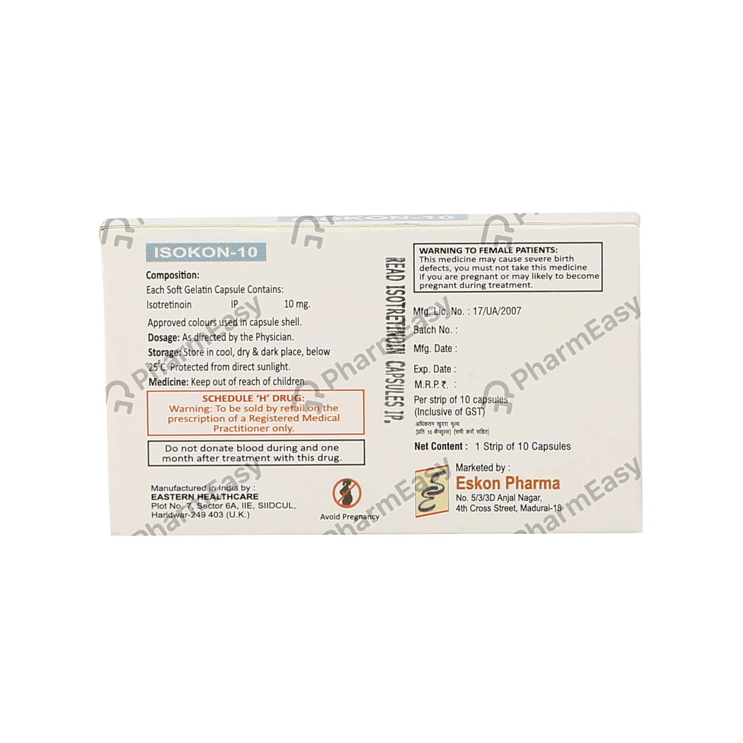 Buy Isokon 10 MG Capsule (10) Online at Flat 18% OFF* | PharmEasy