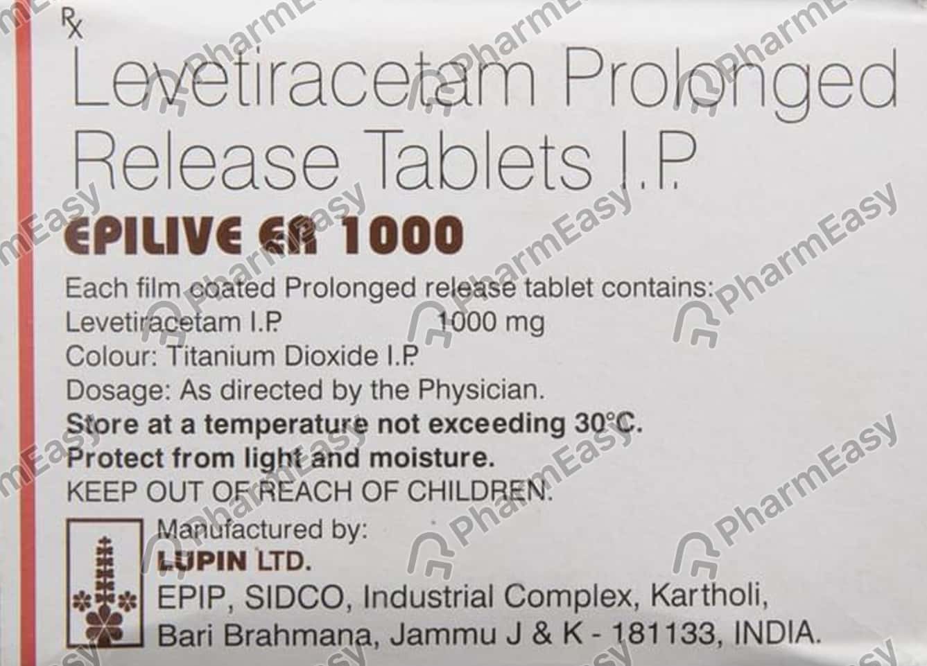 Epilive Er 1 G Tablet (10): Uses, Side Effects, Price & Dosage | PharmEasy