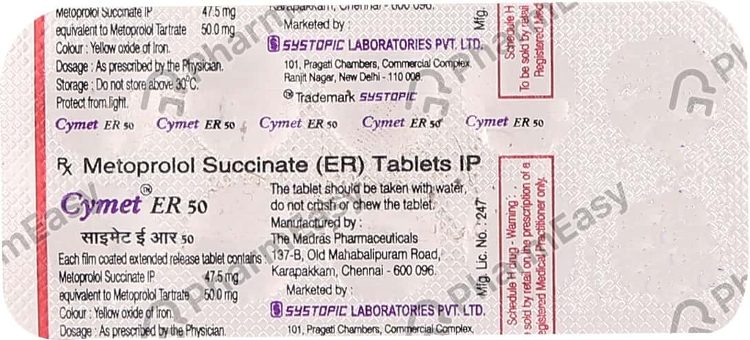 Cymet Er 47.5 MG Tablet (10): Uses, Side Effects, Price & Dosage ...