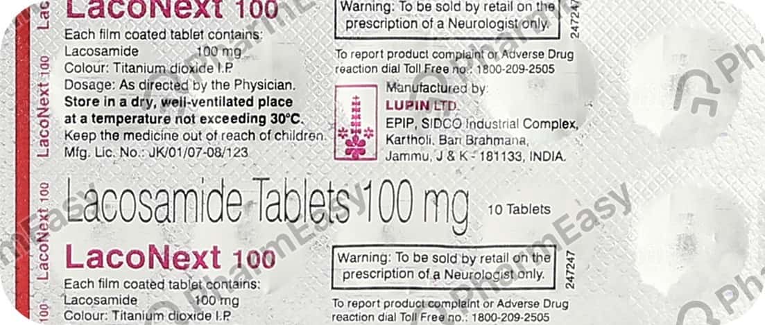 Laconext 100 MG Tablet (10): Uses, Side Effects, Price & Dosage | PharmEasy