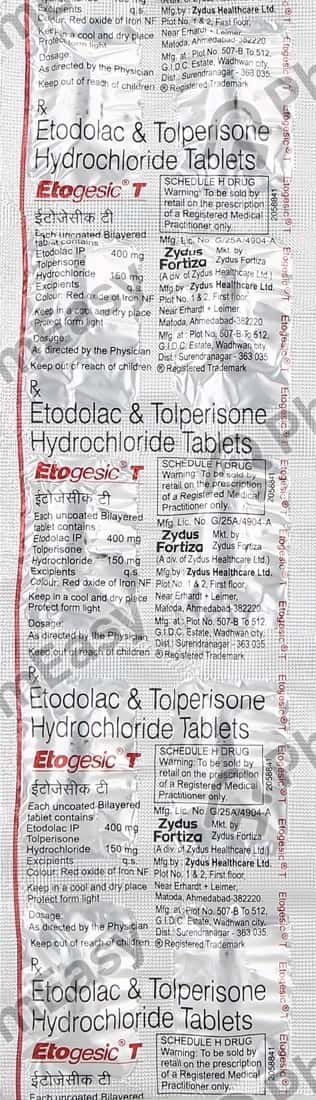 Buy Etogesic T Strip Of 10 Tablets Online at Flat 15% OFF | PharmEasy