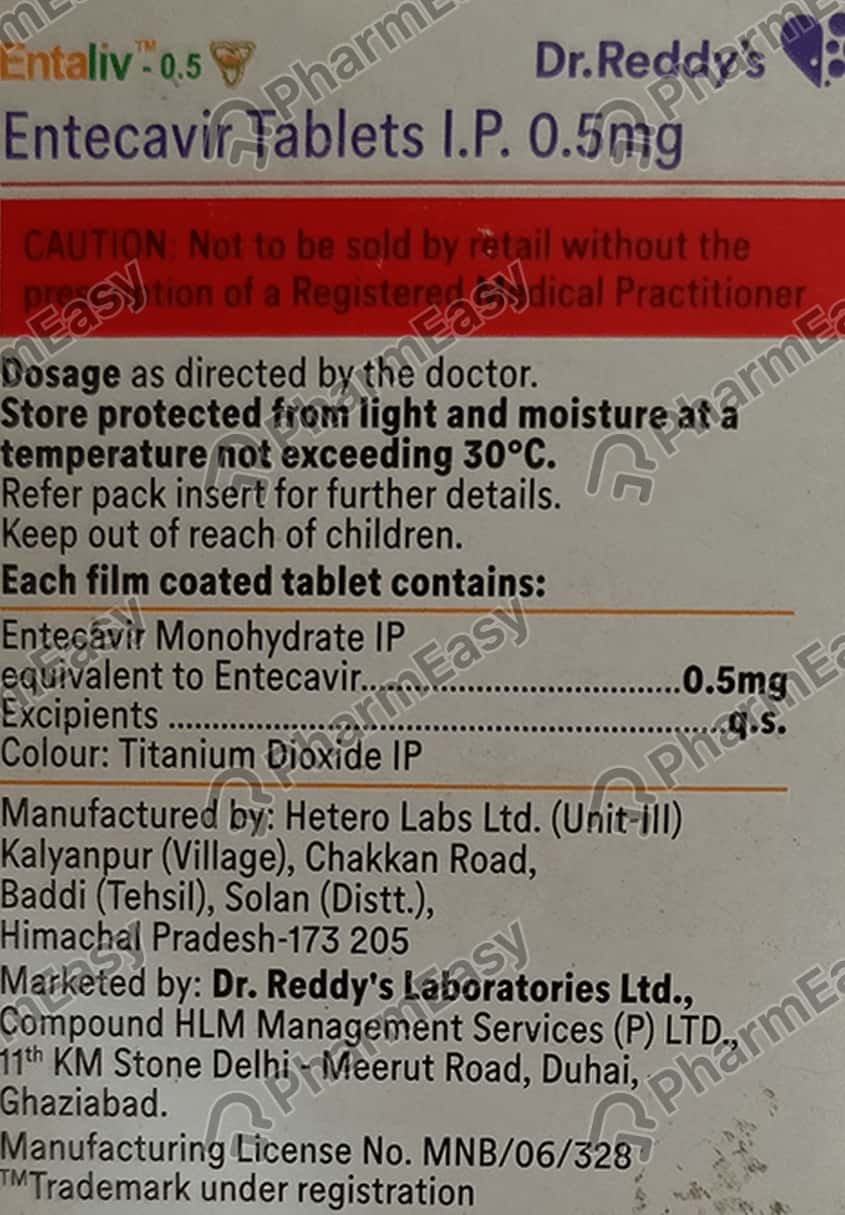 Entaliv 0.5 MG Tablet (30): Uses, Side Effects, Price & Dosage | PharmEasy