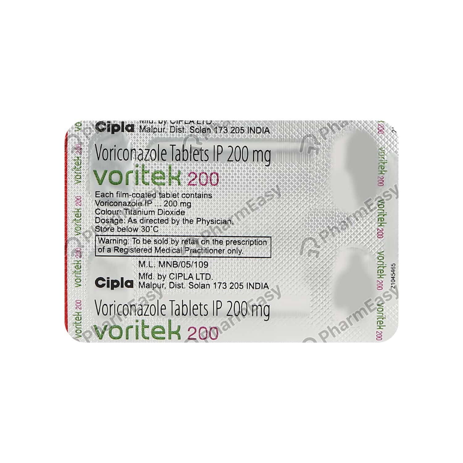 Buy Voritek 200 MG Tablet (4) Online at Flat 18% OFF* | PharmEasy