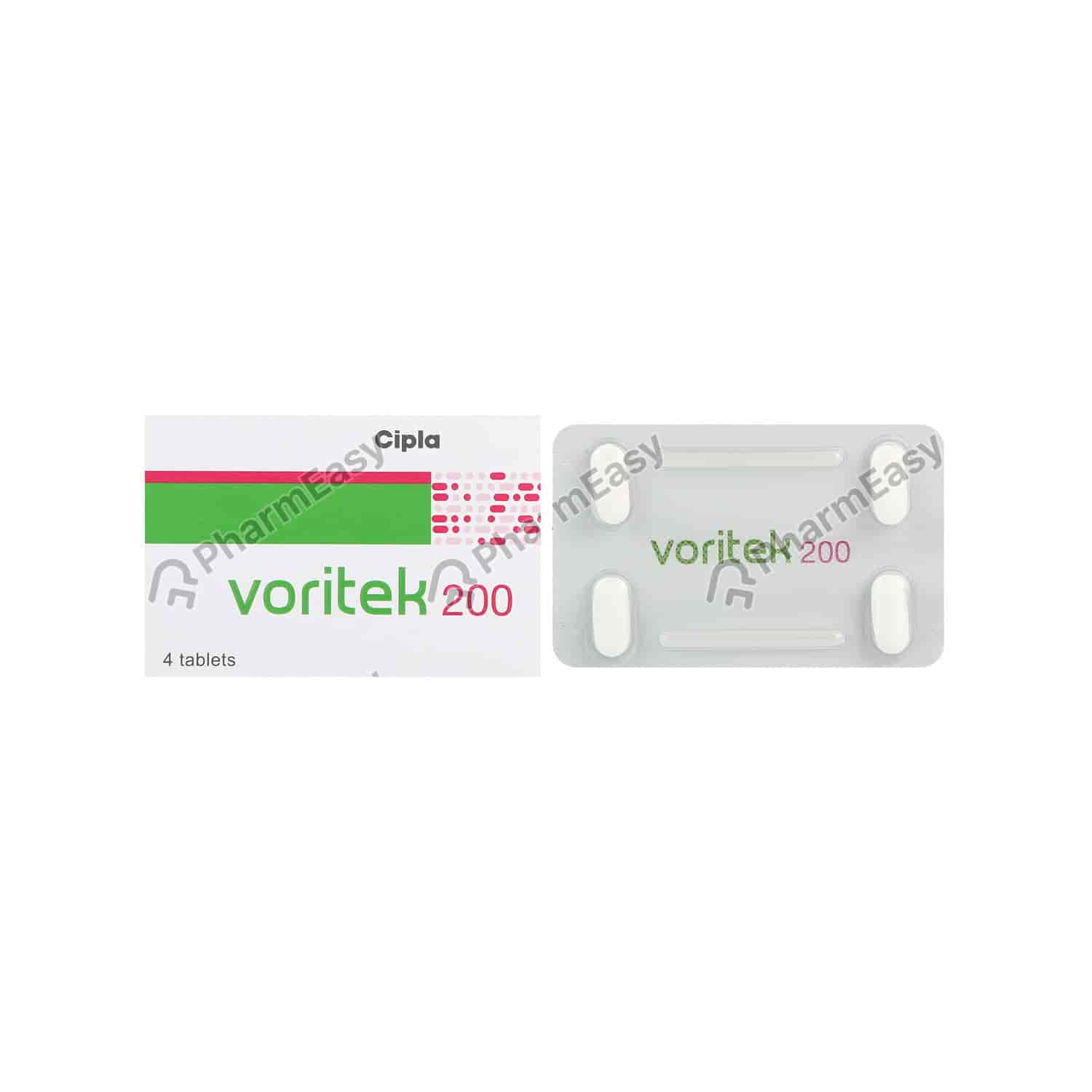 Buy Voritek 200mg Strip Of 4 Tablets Online at Flat 18% OFF* | PharmEasy